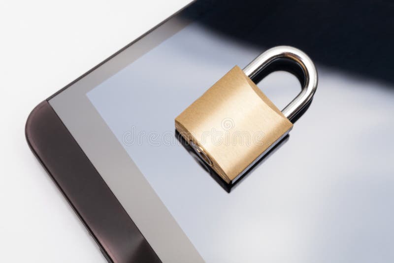 Smartphone with Small Lock Over it. Mobile Phone Security and Data ...