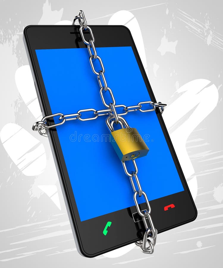 Smartphone Locked Means Security Secured and Protect Stock Illustration ...