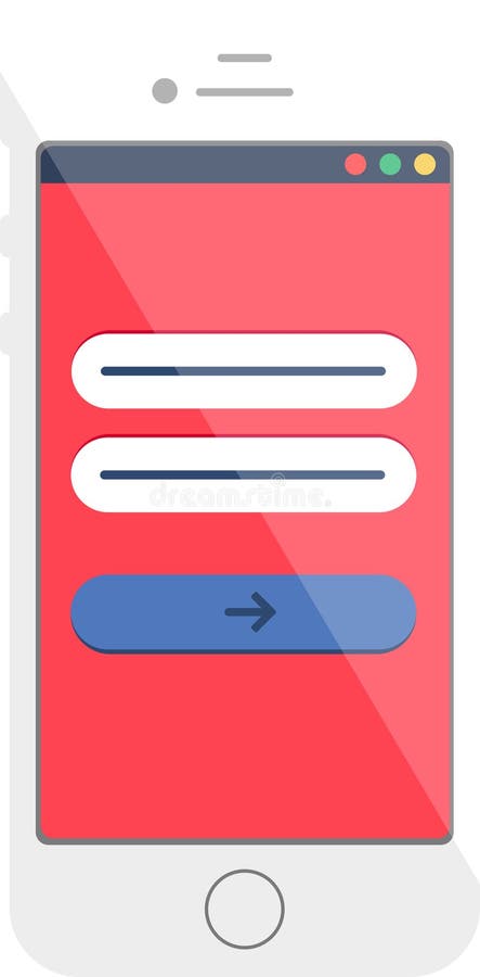 Smartphone Login Authentication Page Stock Illustration - Illustration ...