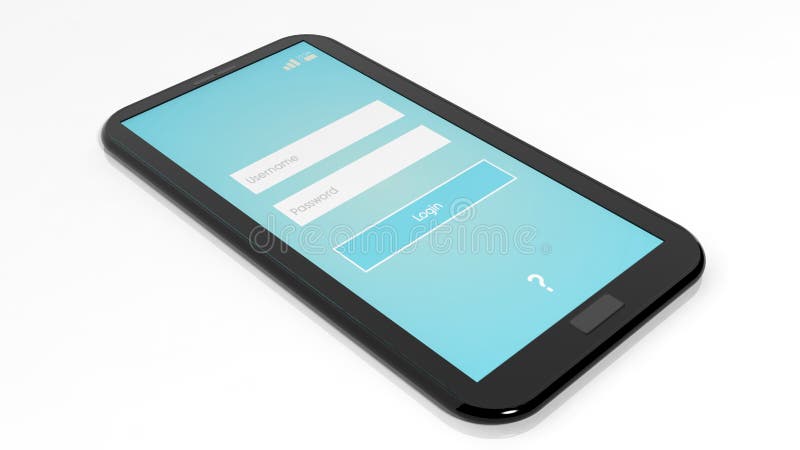 Smartphone with Login Screen Stock Illustration - Illustration of ...