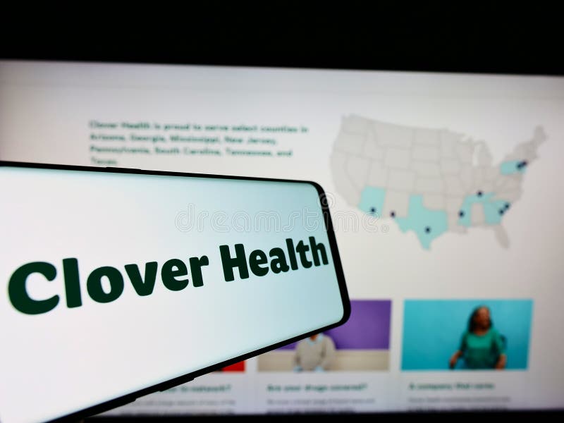 Smartphone with Logo of Healthcare Company Clover Health Investments ... Smartphone with Logo of Healthcare Company Clover Health Investments ...