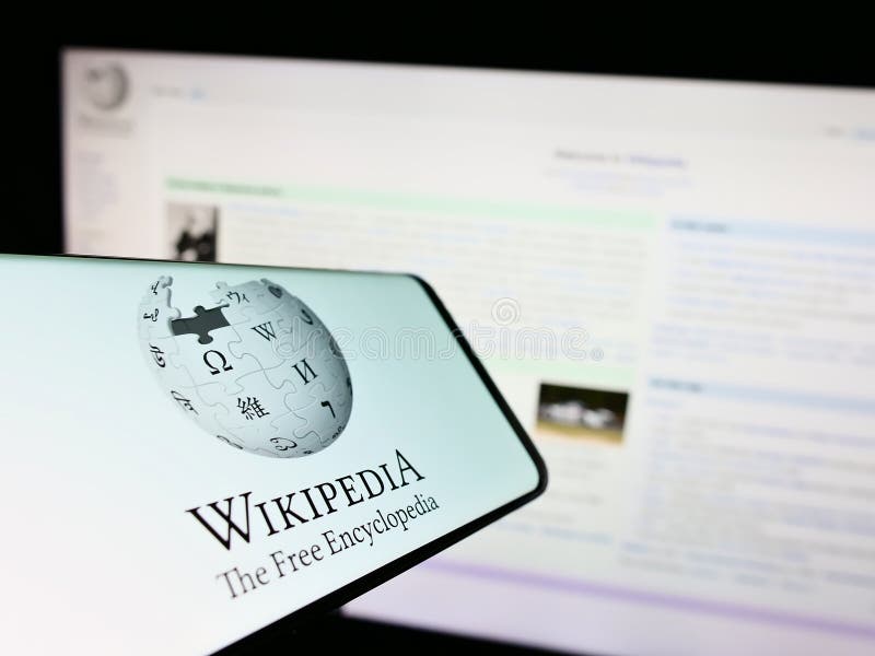 Smartphone with Logo of Online Encyclopedia Wikipedia on Screen in ...