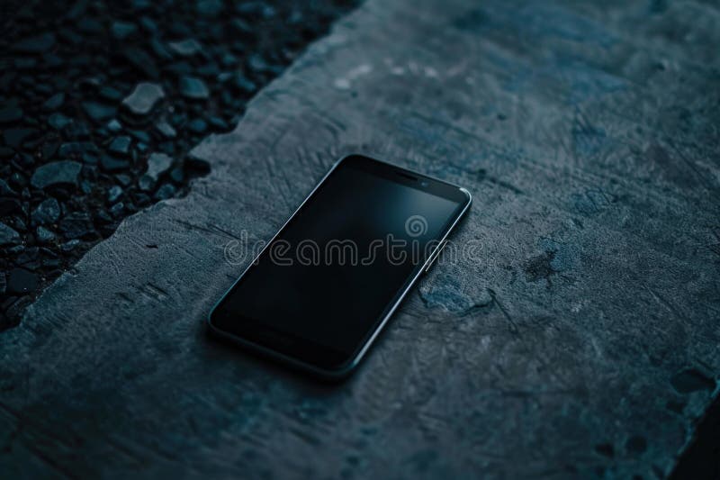 Smartphone Lying on the Ground with Blank Screen Stock Illustration ...