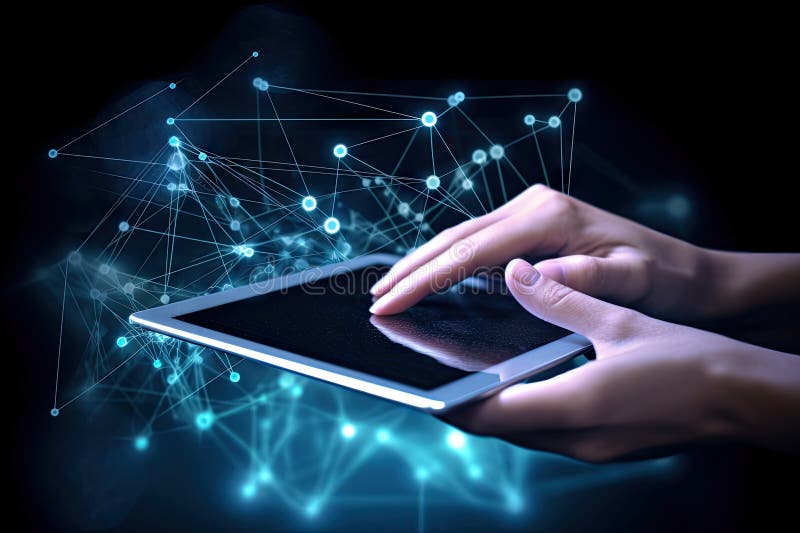 Smartphone with a Magic Screen in Hand, Generative AI Stock ...