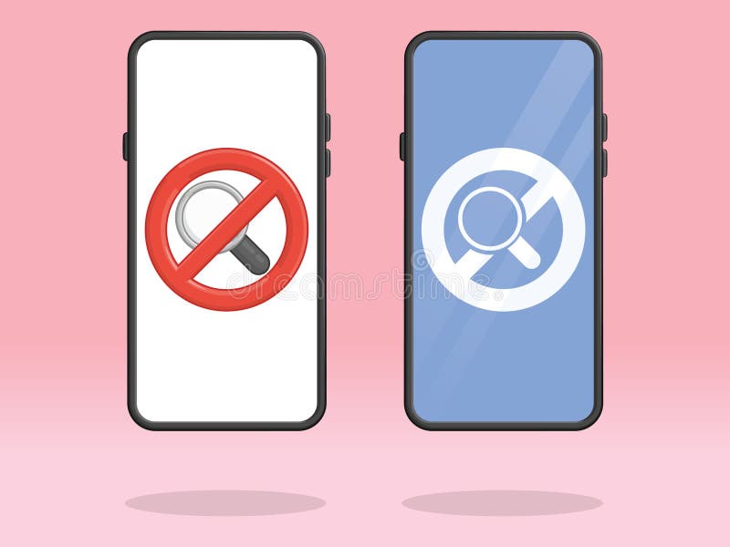 Smartphone Magnifier No Search Zoom Silhouette Stock Vector ...