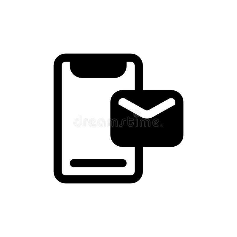 Smartphone Mail Notification Glyph Icon, Logo, Vector Stock Vector ...