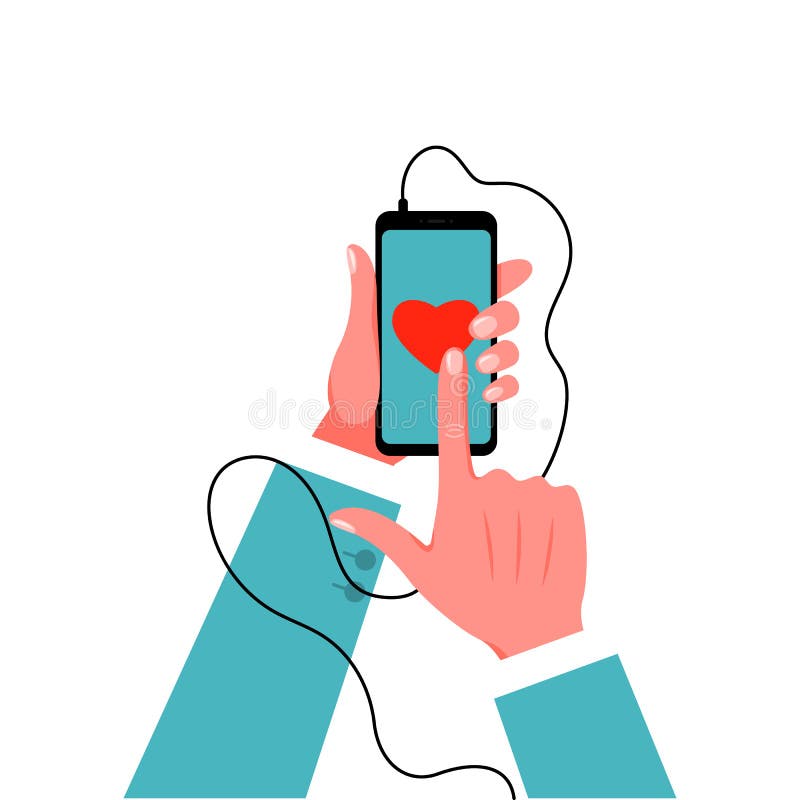 Smartphone in Hand. Set of Vector Illustrations Stock Vector ...