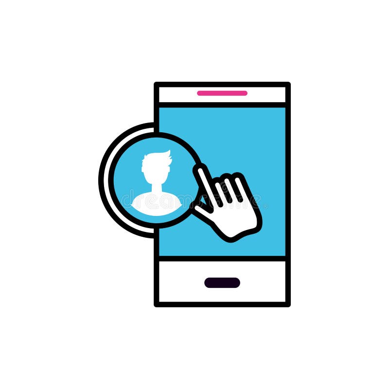 Smartphone with Male User Profile Stock Illustration - Illustration of ...