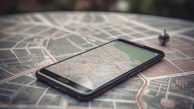 Smartphone Map Application and Location Pin Place Marker Pinpoint on ...