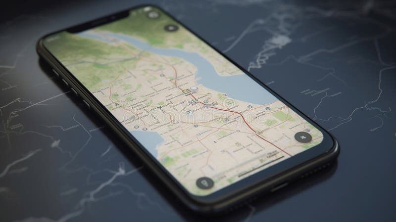 Smartphone Map Application and Location Pin Place Marker Pinpoint on ...