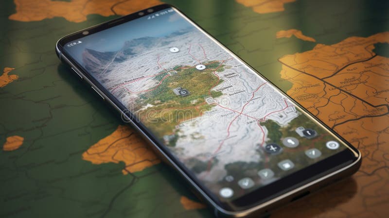 Smartphone Map Application and Location Pin Place Marker Pinpoint on ...
