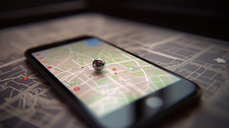 Smartphone Map Application and Location Pin Place Marker Pinpoint on ...