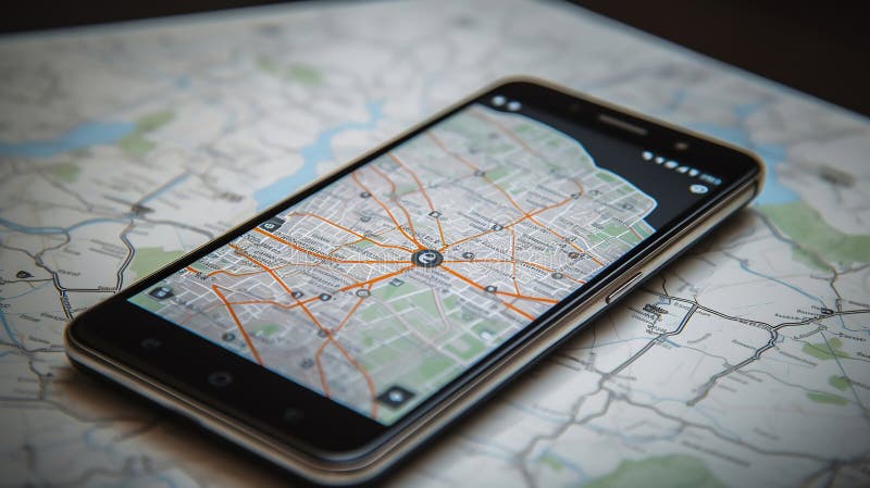 Smartphone Map Application and Location Pin Place Marker Pinpoint on ...