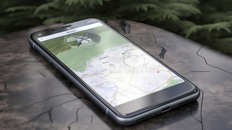 Smartphone Map Application and Location Pin Place Marker Pinpoint on ...