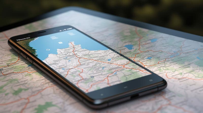 Smartphone Map Application and Location Pin Place Marker Pinpoint on ...
