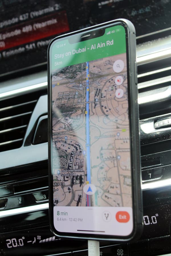 Smartphone with Map GPS Navigation Application on the Screen Editorial ...