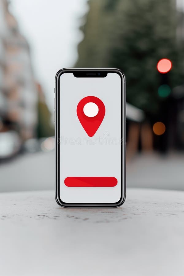 Smartphone with Map Pin Icon for Navigation and Location Services in ...