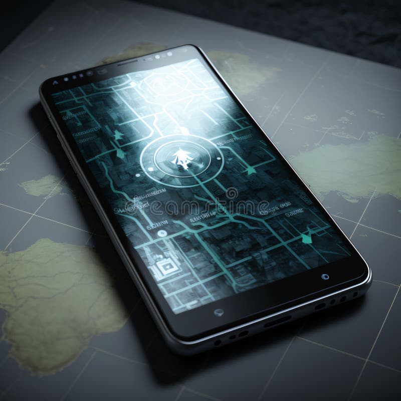 Smartphone with Map on the Screen. 3d Render Image Stock Illustration ...