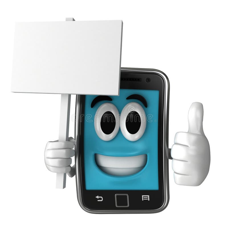 Smartphone Mascot stock illustration. Illustration of digital - 45285739
