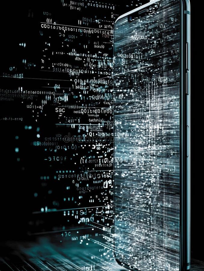 Smartphone Merges with Code Creating a Visual Representation of Digital ...