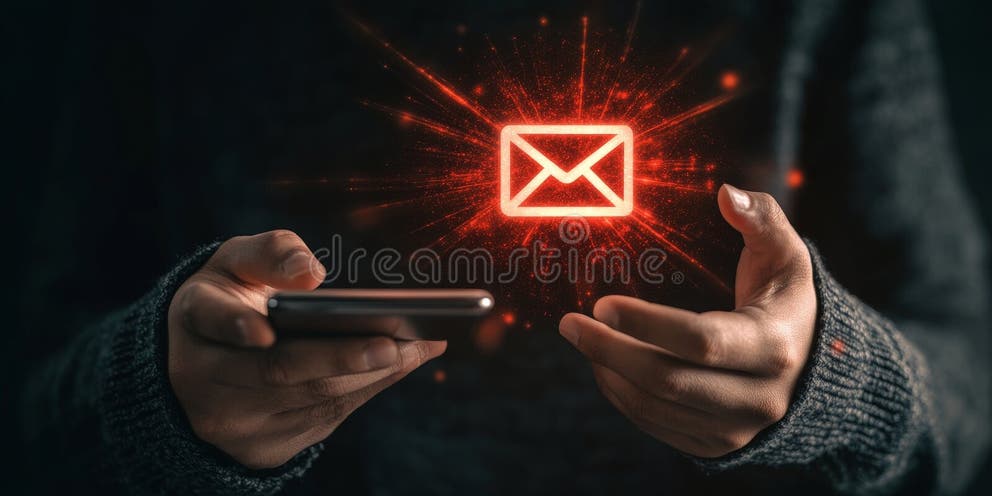 Smartphone with Message Alert and Notification Icon â€ Ideal for Tech ...