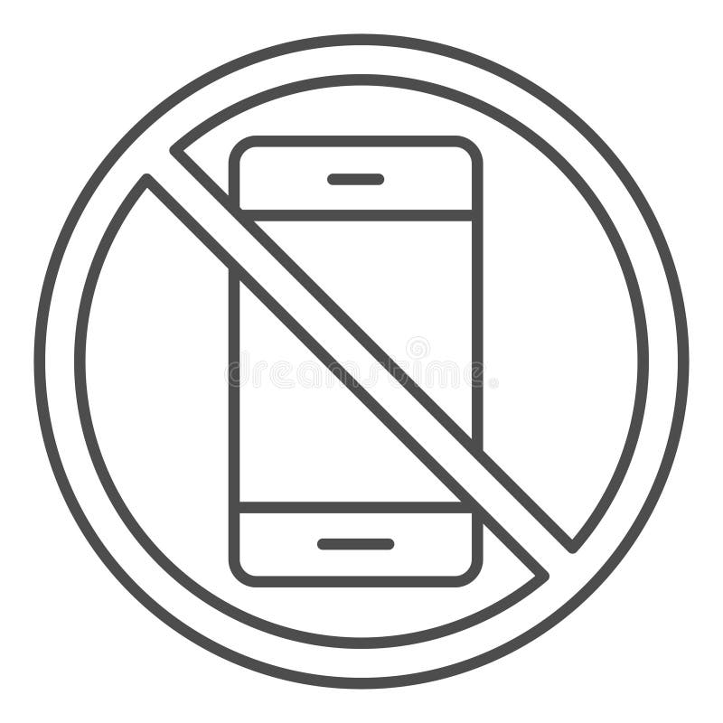 Smartphone Message Ban Thin Line Icon, Prohibited Elements Concept ...