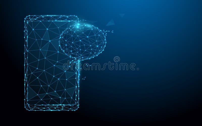 Smartphone Message Box Form Lines, Triangles and Particle Style Design Stock Vector ...