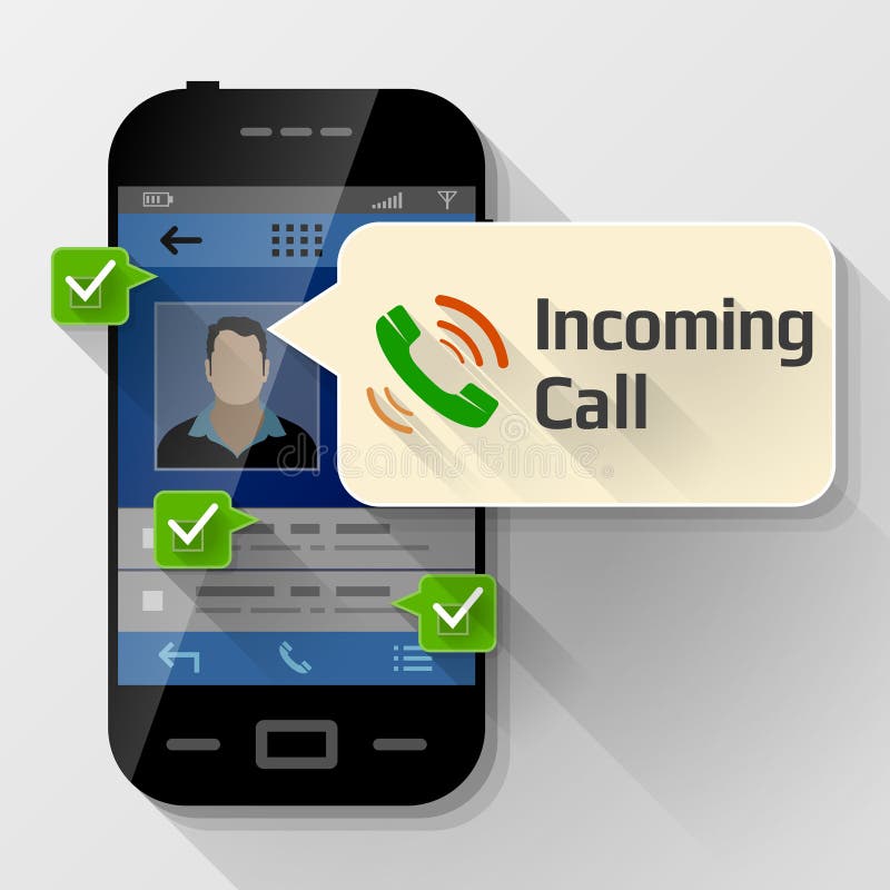 Smartphone with Message Bubble about Incoming Call Stock Vector ...