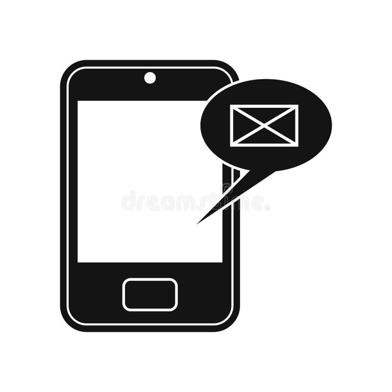 Smartphone with Message Bubble Stock Illustration - Illustration of ...