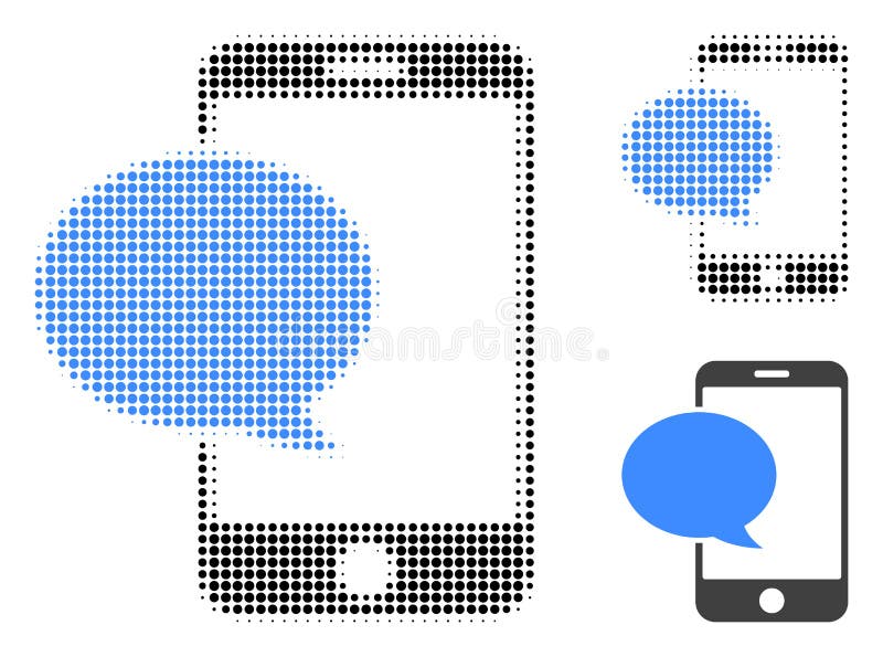 Smartphone Message Halftone Dotted Icon Stock Vector - Illustration of ...