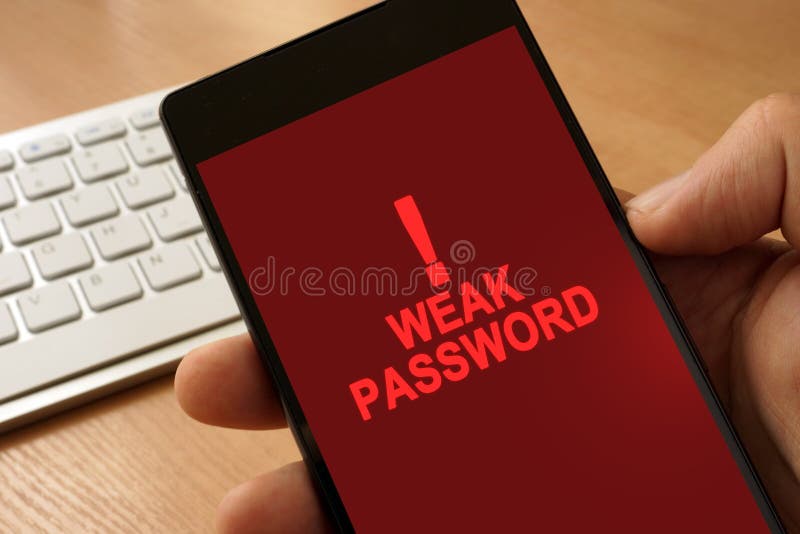 Smartphone and Message Weak Password. Stock Photo - Image of cyber ...