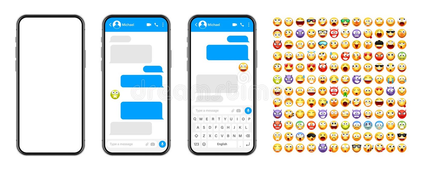 Mobile Keyboard Interface Emoji Stock Illustrations – 150 Mobile ...