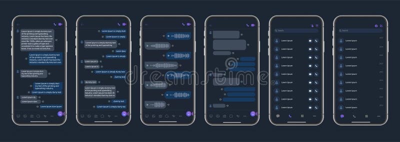 Smartphone with Messenger Chat Screen and Voice Wave. SMS Bubble ...