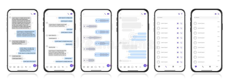 Smartphone with Messenger Chat Screen and Voice Wave. Social Media ...
