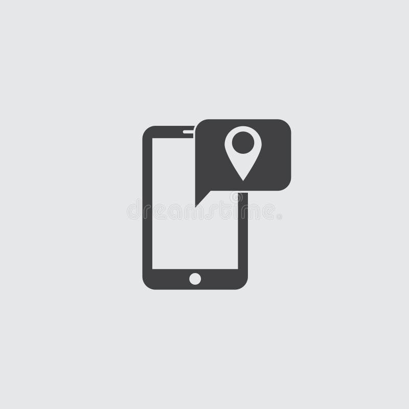 Smartphone Met Het Pictogram Van De Kaartwijzer in Een Vlak Ontwerp in ... Smartphone Met Het Pictogram Van De Kaartwijzer in Een Vlak Ontwerp in ...