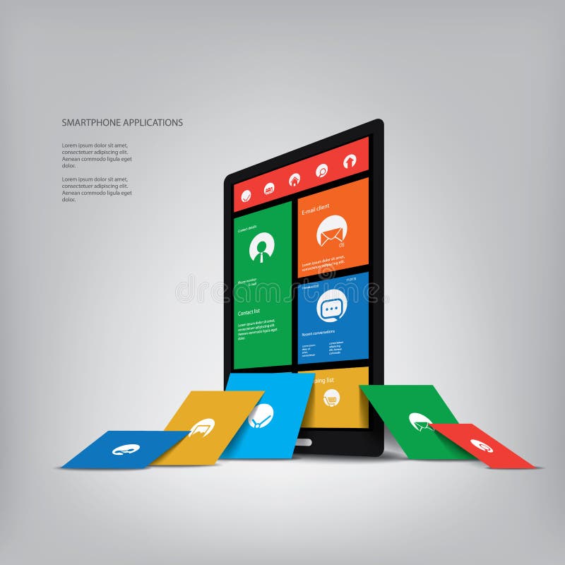 Smartphone with Metro Style Graphic User Interface Stock Vector ...