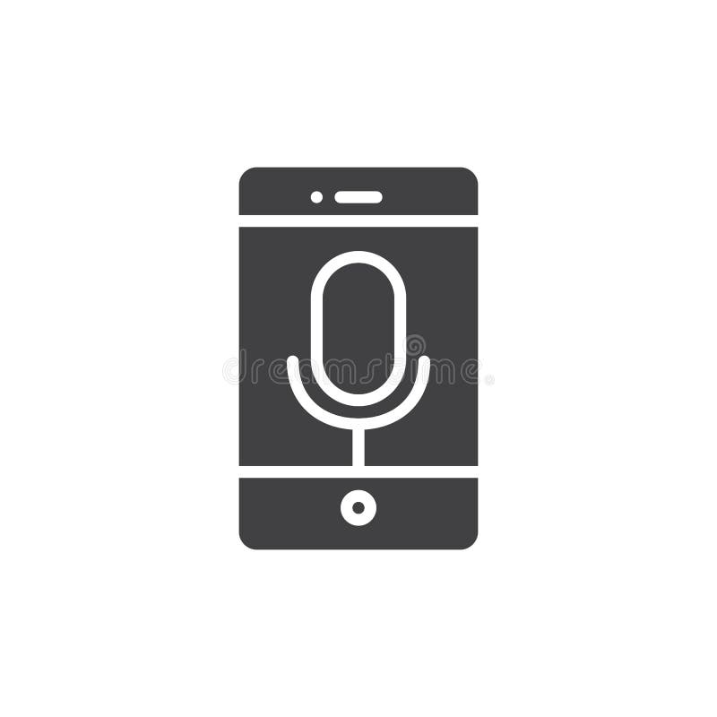 Smartphone with Microphone on Display Icon Vector Stock Vector ...