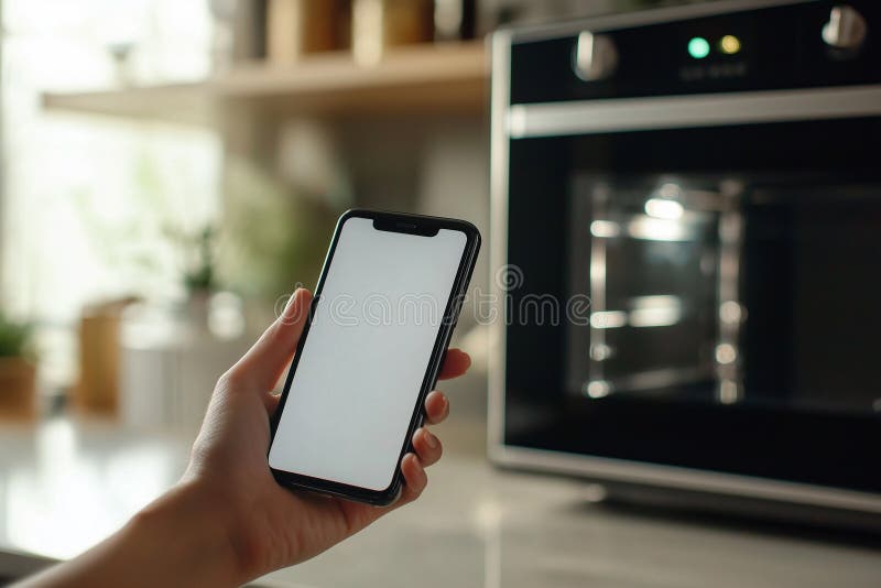 Smartphone and Microwave Interaction Stock Illustration - Illustration ...