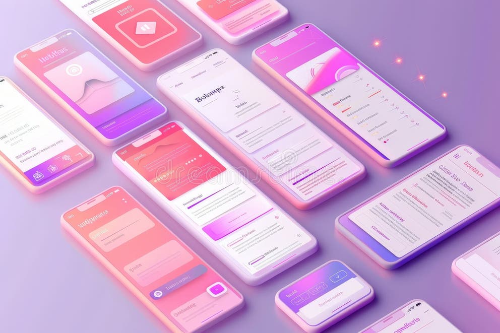 Smartphone Mobile App Interface Mockup with UI, UX, GUI Screens for ...