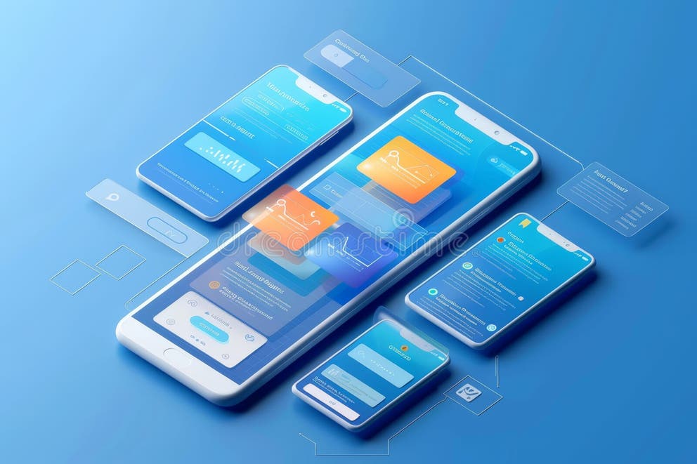 Smartphone Mobile App Interface Mockup with UI, UX, GUI Screens for ...