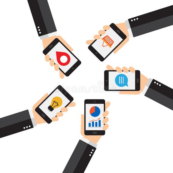 Smartphone Mobile, Connections and Applications Stock Illustration ...