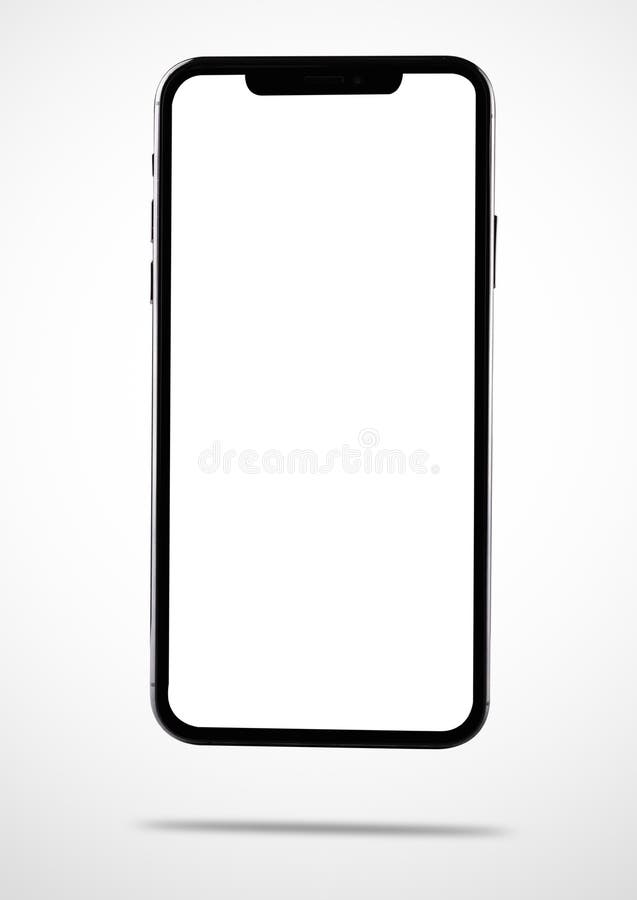 Smartphone Mobile Mock Up Blank Front Screen Stock Photo - Image of ...