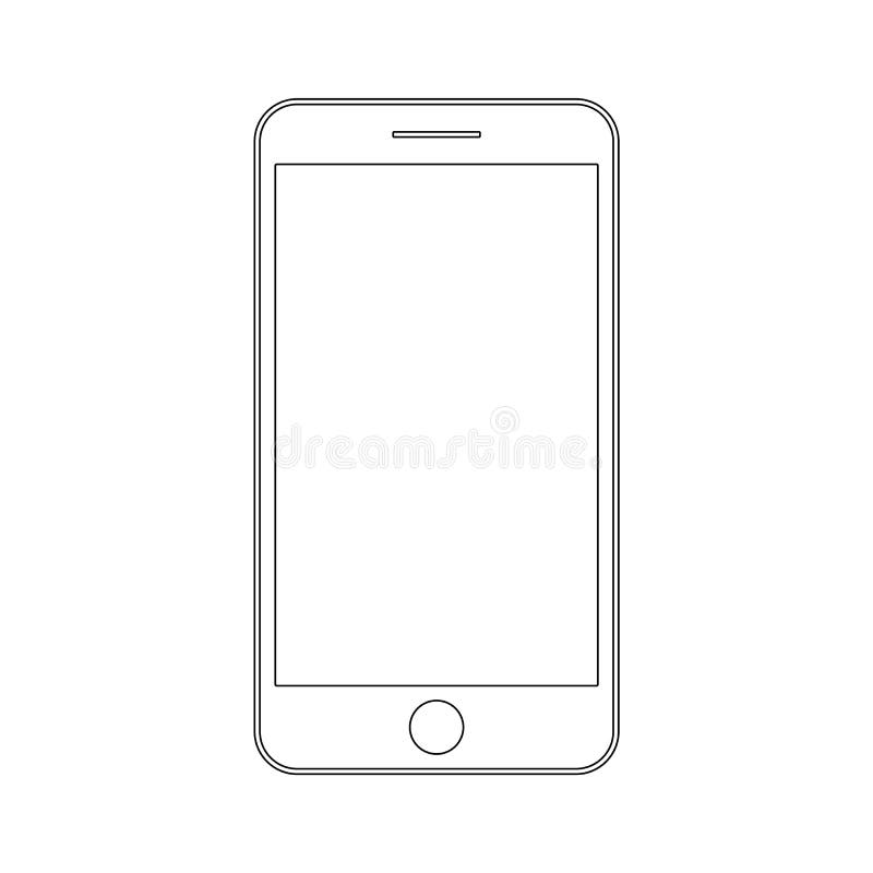 Smartphone or Mobile Phone Iphone Outline Vector Eps10. Smartphone ...
