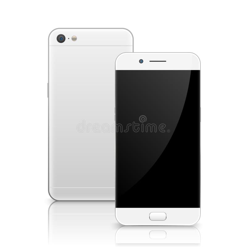 Smartphone, Mobile Phone Isolated. Blank Screen Mobile Vector Stock ...