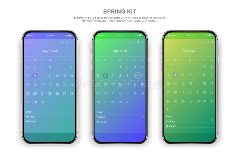 Phone spring kit stock vector. Illustration of colored - 194427040