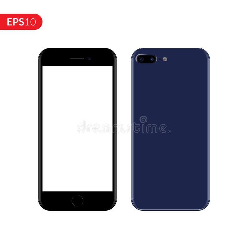 Smartphone, Mobile, Phone Mockup Isolated on White Background with ...