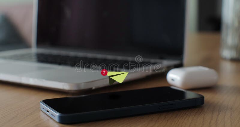 Smartphone Mobile Receiving Message Notification on Smartphone Screen ...