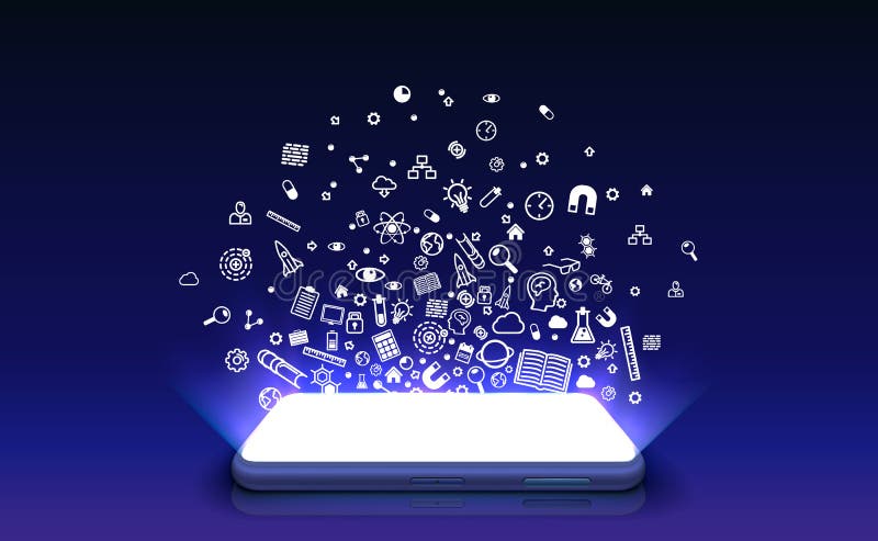 Smartphone Mobile Screen, Icons Data, Technology Mobile Display Light ...