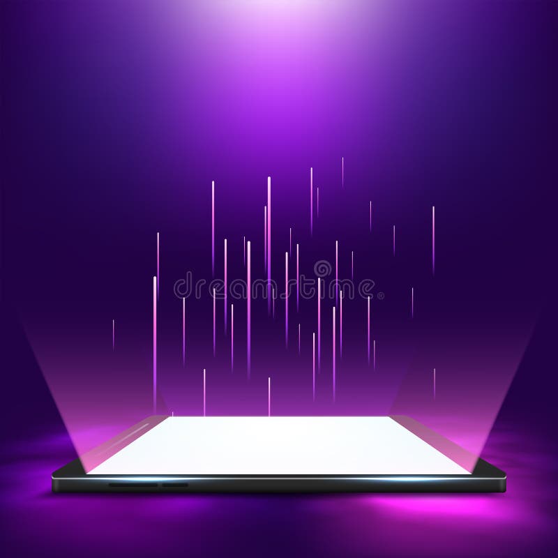 Smartphone Mobile Screen with Technology Mobile Display Light Stock ...