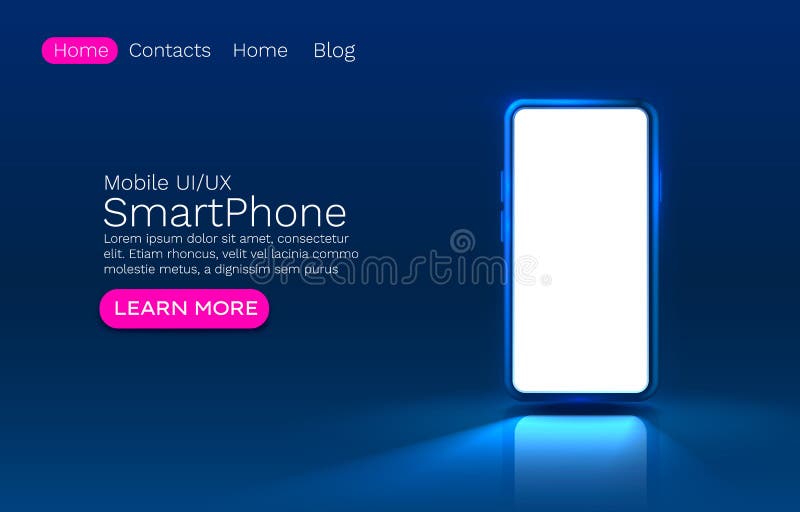 Smartphone Mobile Screen, Technology Mobile Display Light. Vector Stock ...